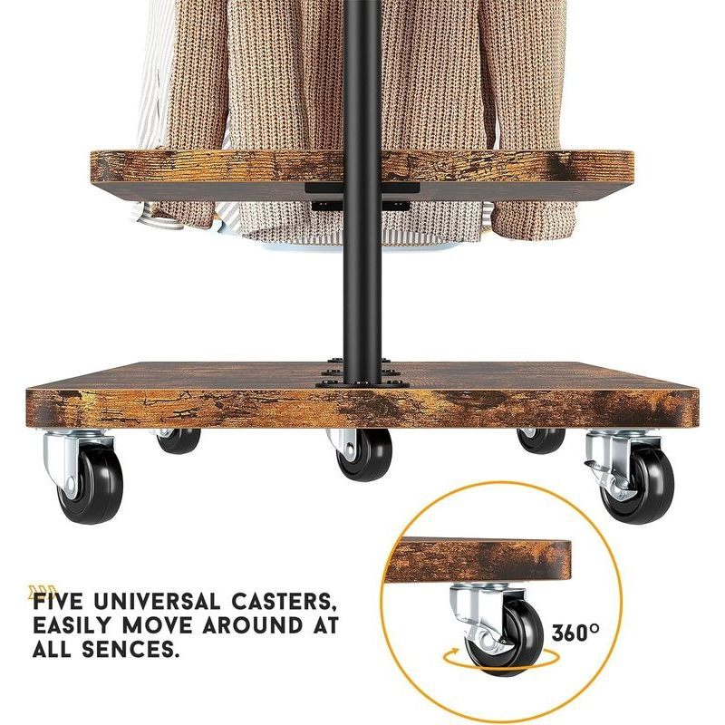 Raybee Industrial Pipe Clothing Rack On Wheels70.9"H x 15.7"D x 44.1"W ...